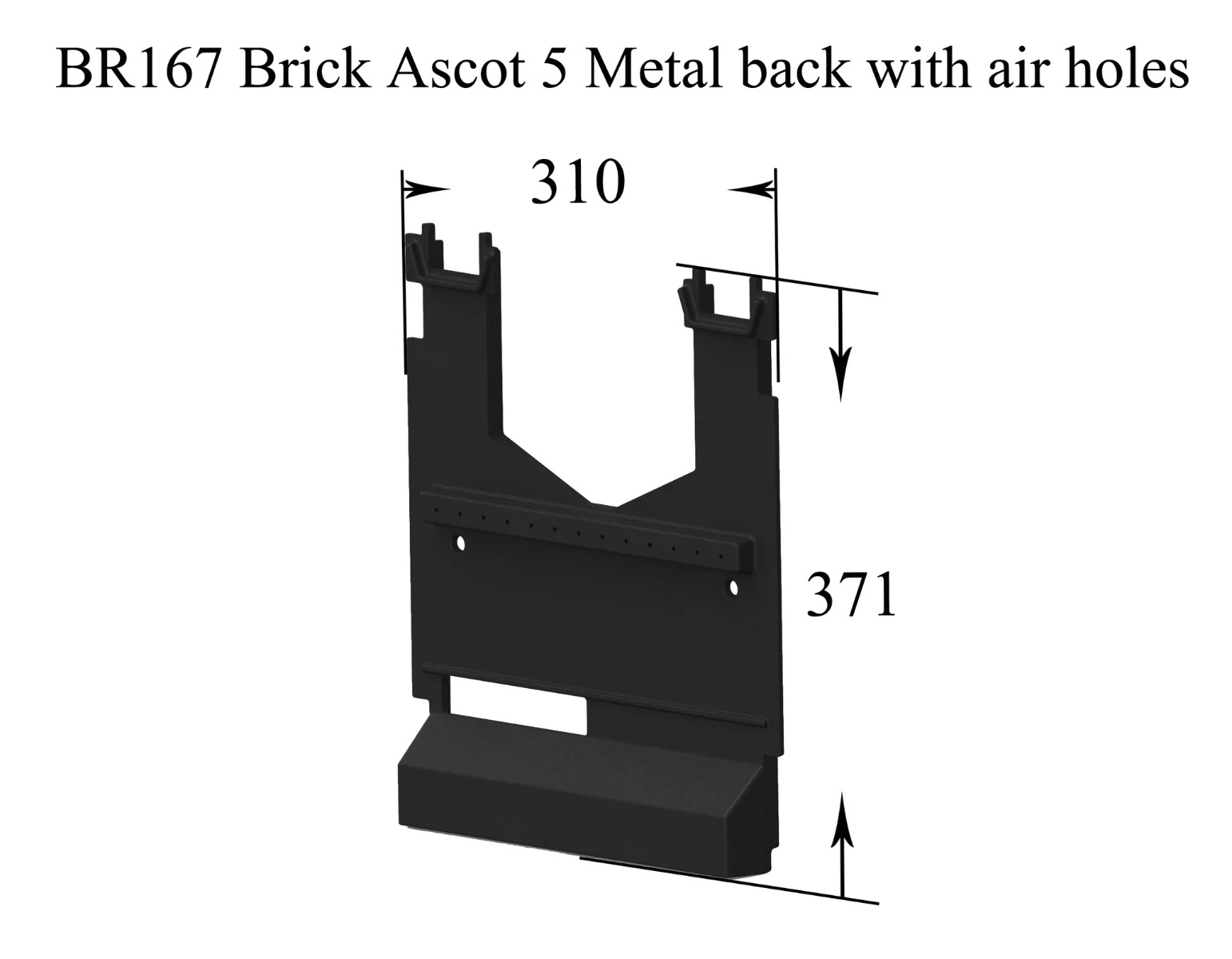 BR167 Brick Ascot 5 Metal back with air holes Online | Stovebay