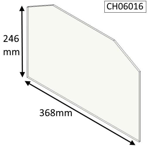 Parkray Consort 5 Slimline Single Door Replacement Glass - CH06016