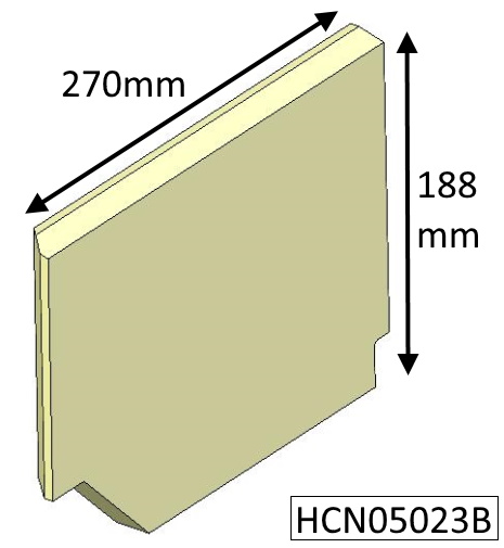 Parkray Chevin 5 Inset (MKI) Right hand Lower Side Fire Brick - HCN05023B