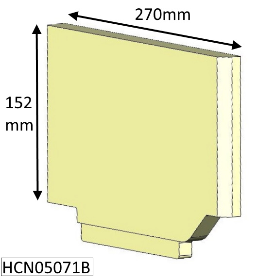 Parkray Chevin 5 Inset (MKII) Right hand Lower Side Fire Brick - HCN05071B